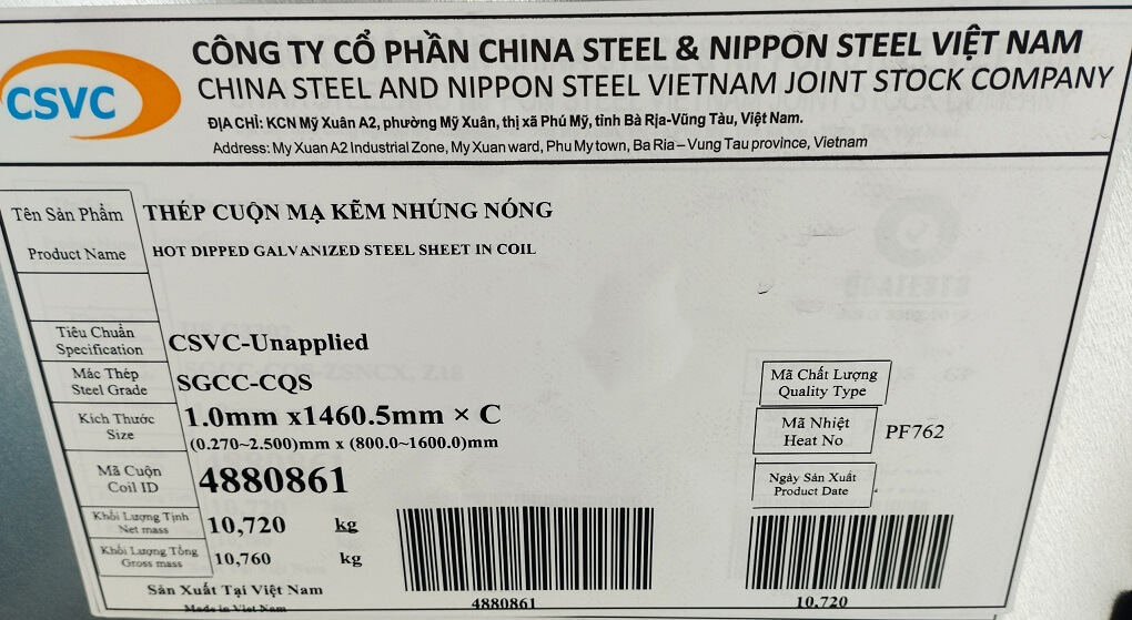 Giá Bán Tôn Cuộn Thép Tấm Mạ Kẽm Sumikin Csvc Gi Sgcc Dày 0.95-1 ly Khổ ...