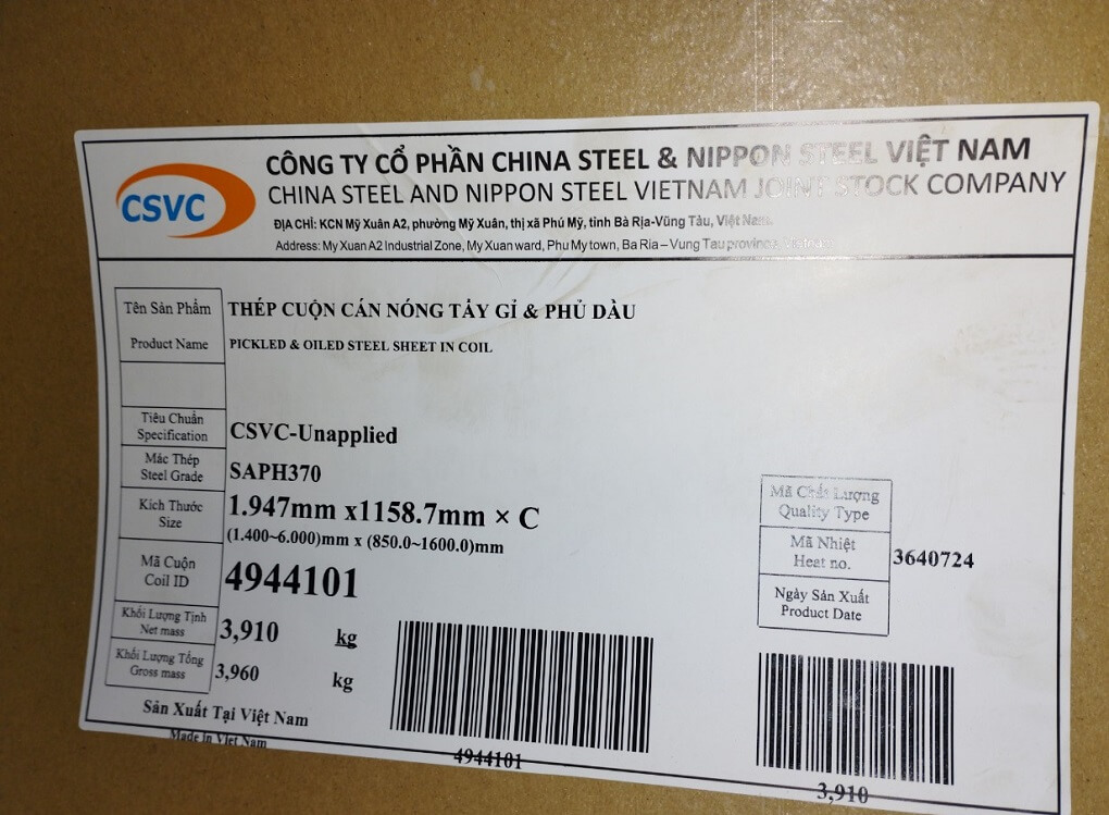 Giá Bán Tôn Cuộn Thép Tấm Cán Nóng Tẩy Gỉ Phủ Dầu PO HOT ROLLED Pickle Oiled Sumikin CSVC SPHC ...