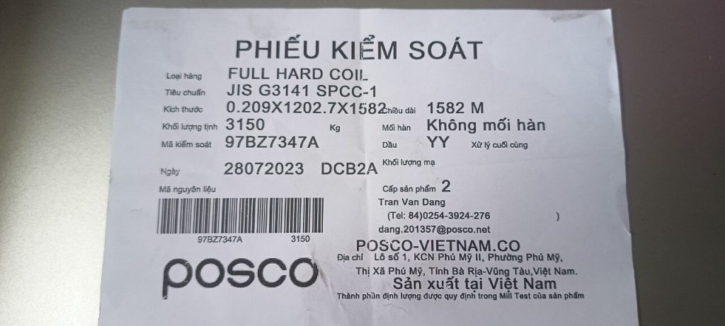 Giá Bán Tôn Cuộn Thép Tấm Cán Nguội Posco Việt Nam Full Hard SPCC-1B ...